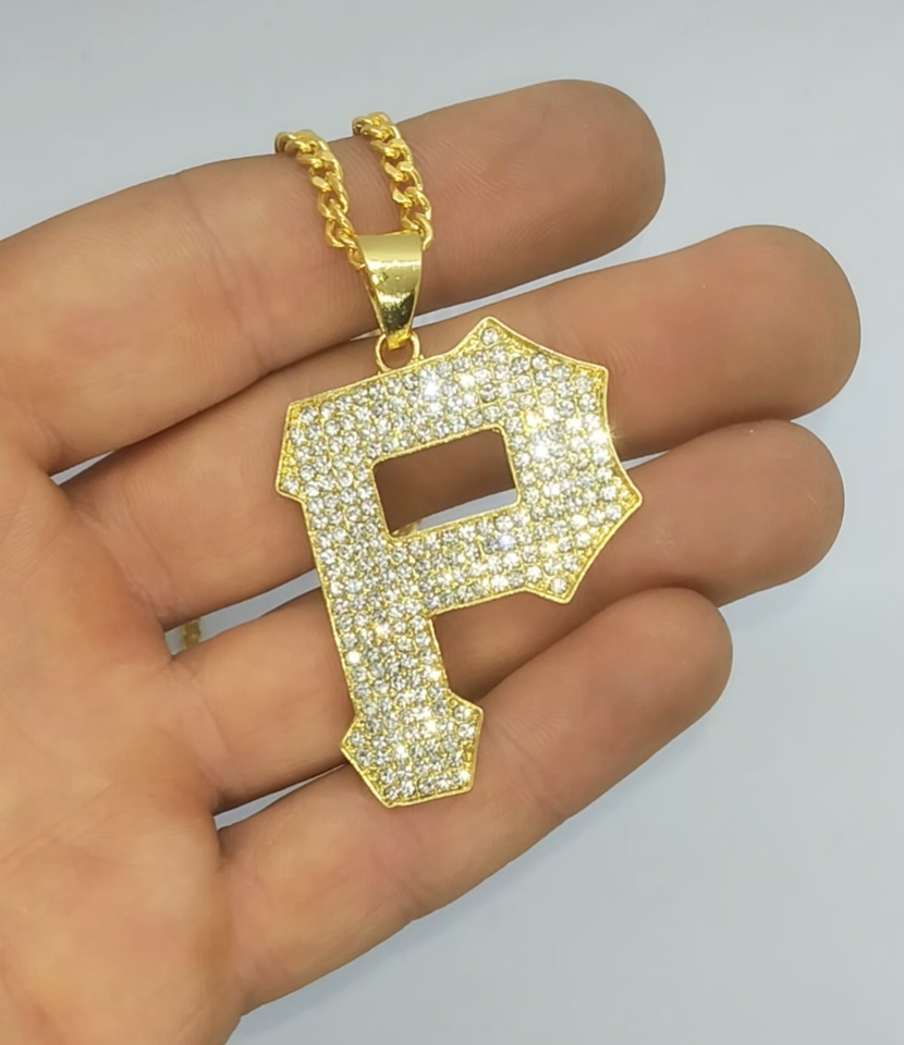 PITTSBURGH PIRATES NECKLACE Golden Gem Gold "P" Team Logo Pendant ...