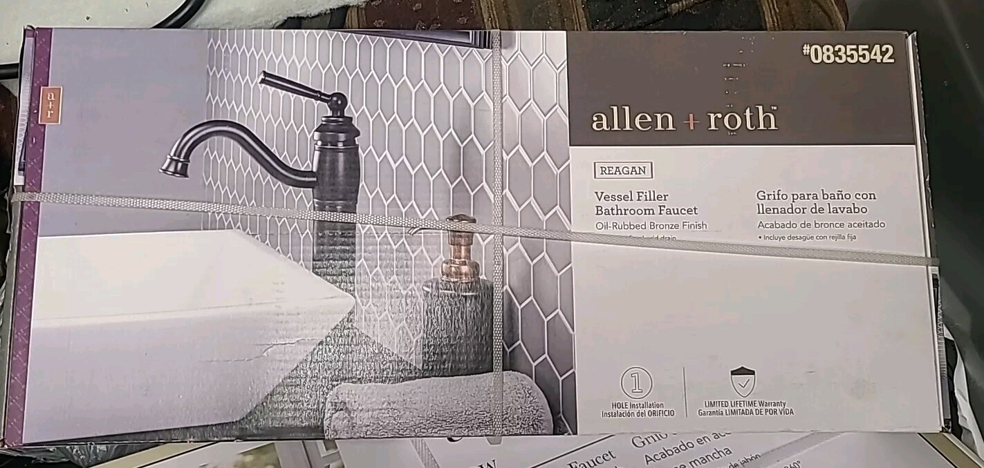 allen+roth Reagan Oil Rubbed Bronze 1-handle Vessel Low-arc Bathroom ...