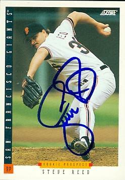 Steve Reed autographed Baseball Card (San Francisco Giants) 1993 Score ...