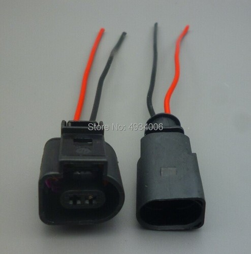 2 Pin Male & Female Connector Sensor Plug Kit for VW & AUDI 1J0973802 ...