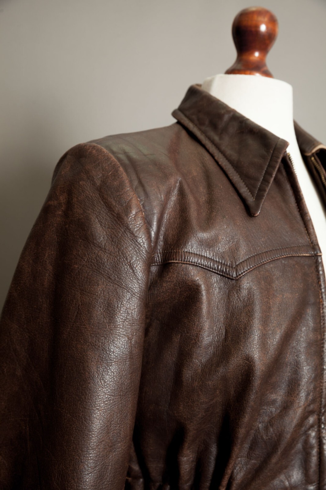 Vintage 1940s East German Leather Workwear Jacket - S… - Gem