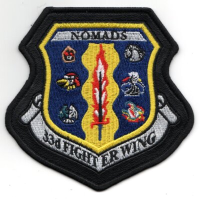 4" 33RD FIGHTER WING F-35 GAGGLE CREST NOMADS HOOK & LOOP EMBROIDERED ...