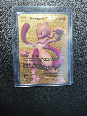 Mewtwo EX Gold Foil Pokemon Card (Penny Sleeve & Top Loader Included ...