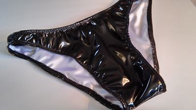 Mens PVC Vinyl Shiny Suit Brief Lined with Satin Special Night Custom ...