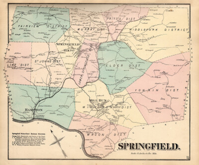 1872 Map of Springfield Township Fayette County PA | eBay