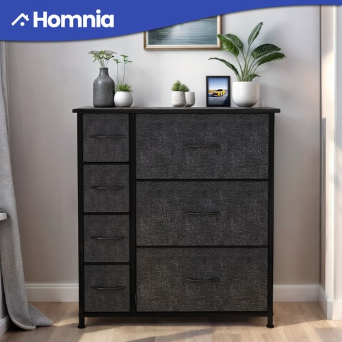 7 Drawers Dresser Chest of Dark Gray Storage Tower Organizer Bedroom ...