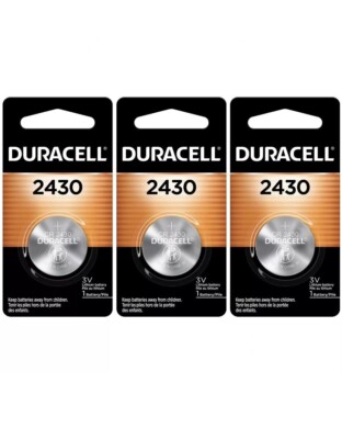 3 2430 Duracell Coin Cell Batteries - Lithium 3V - (CR2430, DL2430 ...