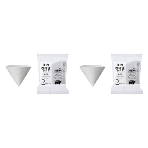 2x 60pc Kinto Slow Coffee Style 10.5cm Paper Filters For 2-Cup Brewers ...