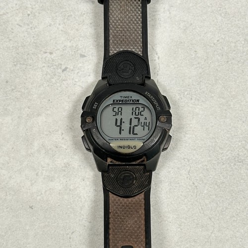 Timex Expedition Watch Men 42mm Black Digital Sport Outdoors Indiglo ...
