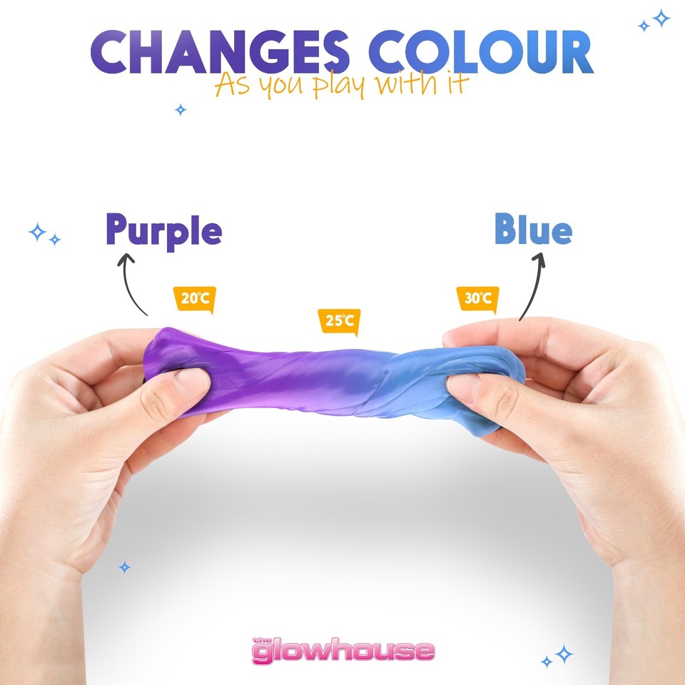 Colour Changing Smart Putty Purple to Blue Heat Sensitive Slime ...