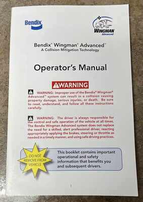 BENDIX WINGMAN ADVANCED MANUAL BW2850 | eBay