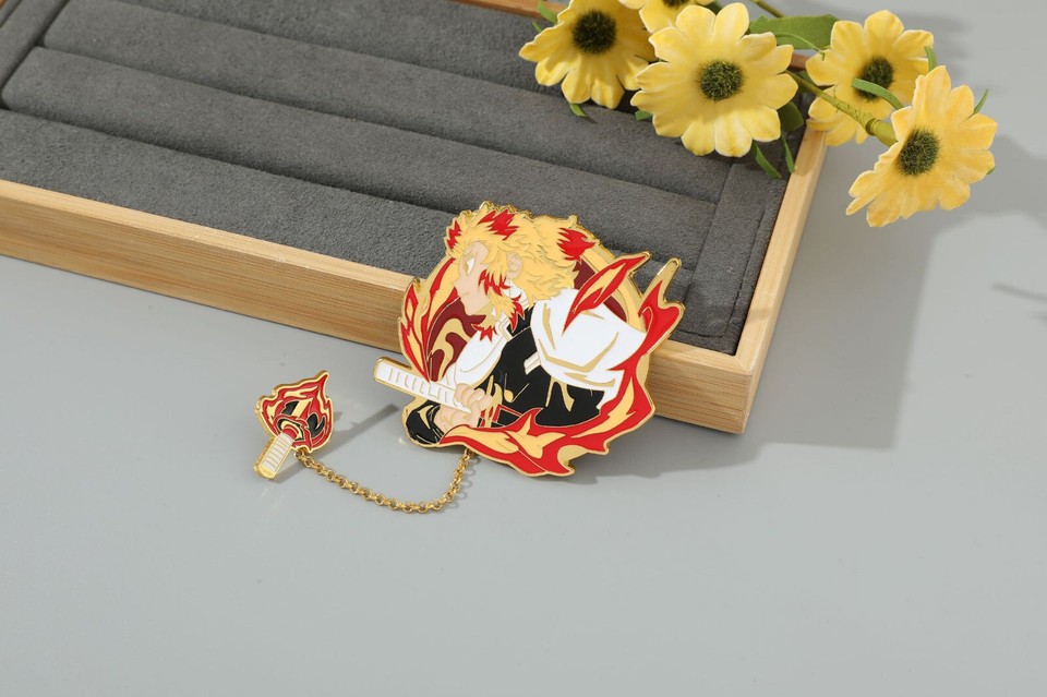 Anime Demon Slayer Pin Metal Badge Douma Kochou Shinobu Brooch For ...