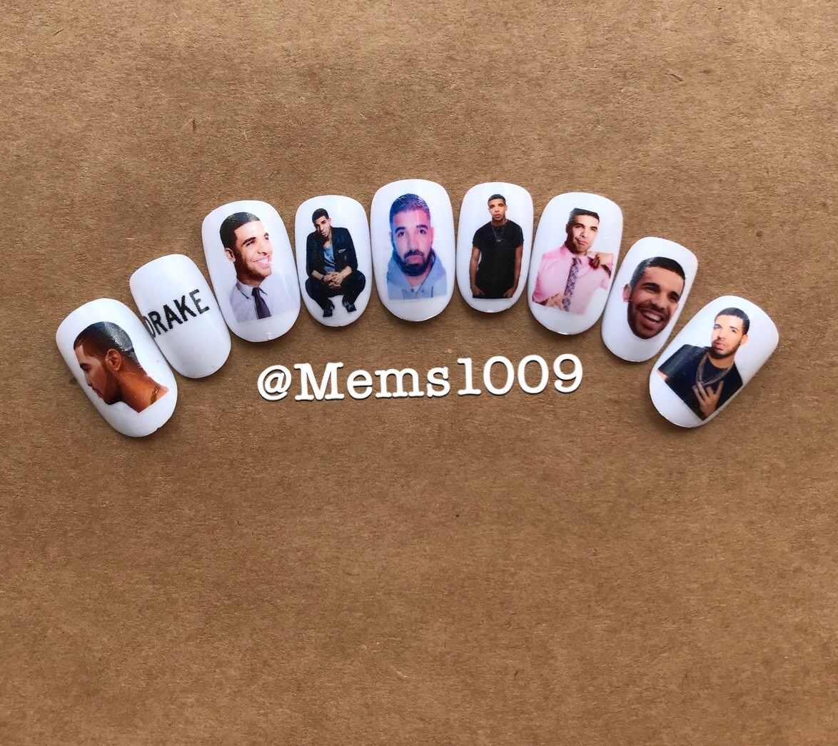 Drake Nail Art (Water Decals) Drake Nail Decals Rapper/music Nail Art ...