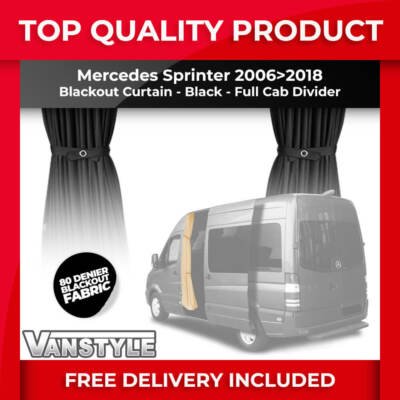 FITS MERCEDES SPRINTER 06>18 TAILORED BLACKOUT CAB DIVIDER CURTAIN ...