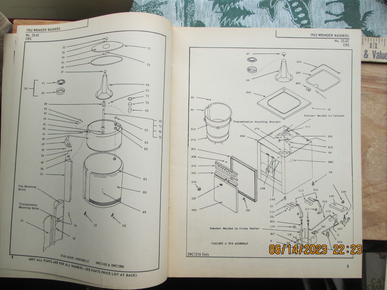 Wizard Western Auto wringer washers illustrating parts and price list ...