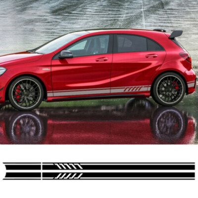 2x Car Side Stripes Decal Vinyl Sticker for Mercedes Benz A class W176 ...