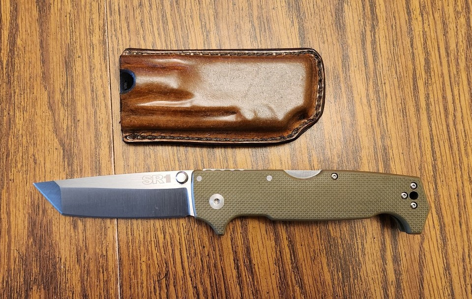NEW COLD STEEL SR1 TANTO WITH CUSTOM LEATHER BELT SHEATH S35VN | eBay