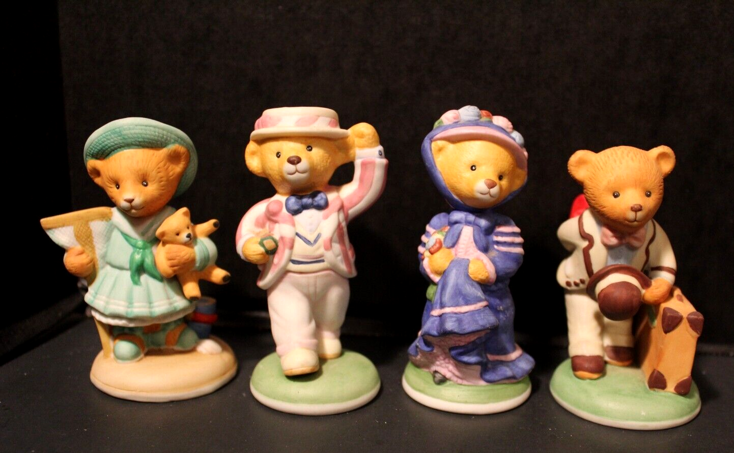 The Franklin Mint Fine Porcelain Figurines Teddington Bear Lot of 4 Pre ...
