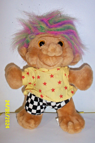 BRAUN Troll- MULTI COLOR Hair Troll Plush Stuffed Toy Bear 8" Tan | eBay