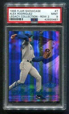 1998 Flair Showcase Alex Rodriguez Legacy Collection Row 2 63/100 PSA 9 ...