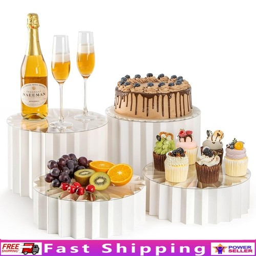 Elegant White Buffet Risers Display Stands Strong Durable Easy Assembly ...