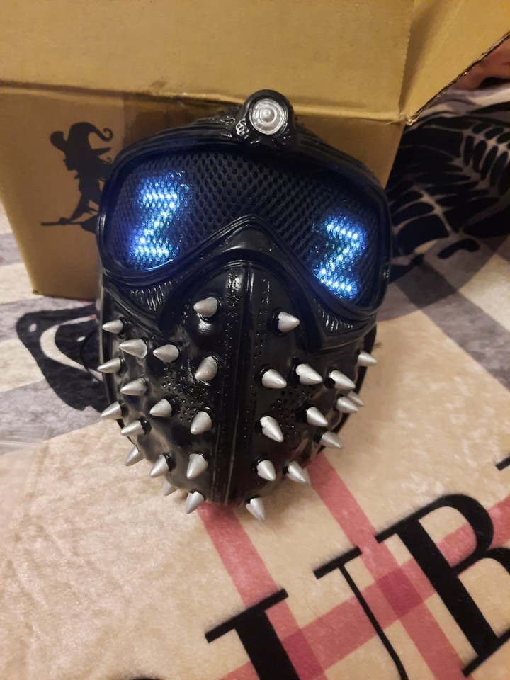 Watch Dogs 2 Mask Cosplay Marcus Wrench LED Remote Control Halloween ...