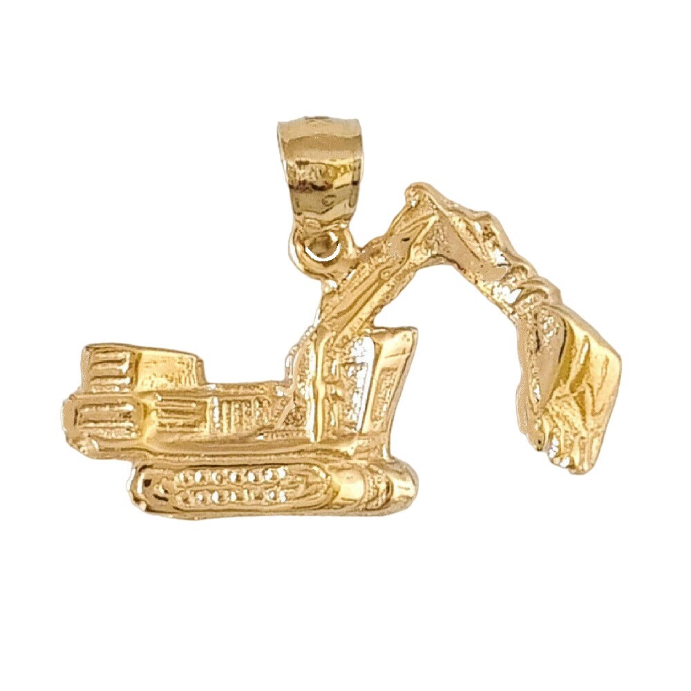 14k Yellow Gold EXCAVATOR, BULLDOZER Pendant / Charm, Made in USA | eBay