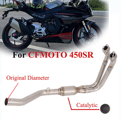 For CFMOTO 450SR 450SS NK Motorcycle Exhaust Front Link Pipe Stainless ...