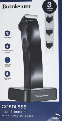 BROOKSTONE Rechargeable Hair Trimmer Lithium Ion Battery- Black BRAND ...