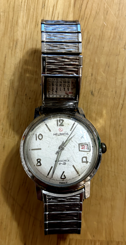 Vintage Helbros Invincible Wristwatch France 7 Jewels Unadjusted Hand ...
