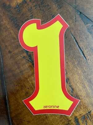 OLD SCHOOL BMX Rare ZERONINE RED AND YELLOW NUMBER 1 BMX Plate Decal ...