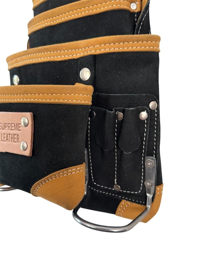 10 Pocket Suede Leather Tool Pouch Bag Reinforced Corners | eBay