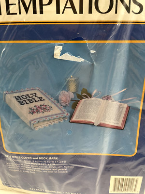 Temptations Bible Cover Plastic & Bookmark Canvas J &L Craft Designs ...