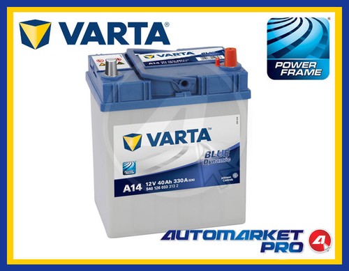 BATTERIA AUTO VARTA A14 12 V 40 AH AMPERE 330 A EN DYNAMIC 187x127x227 ...
