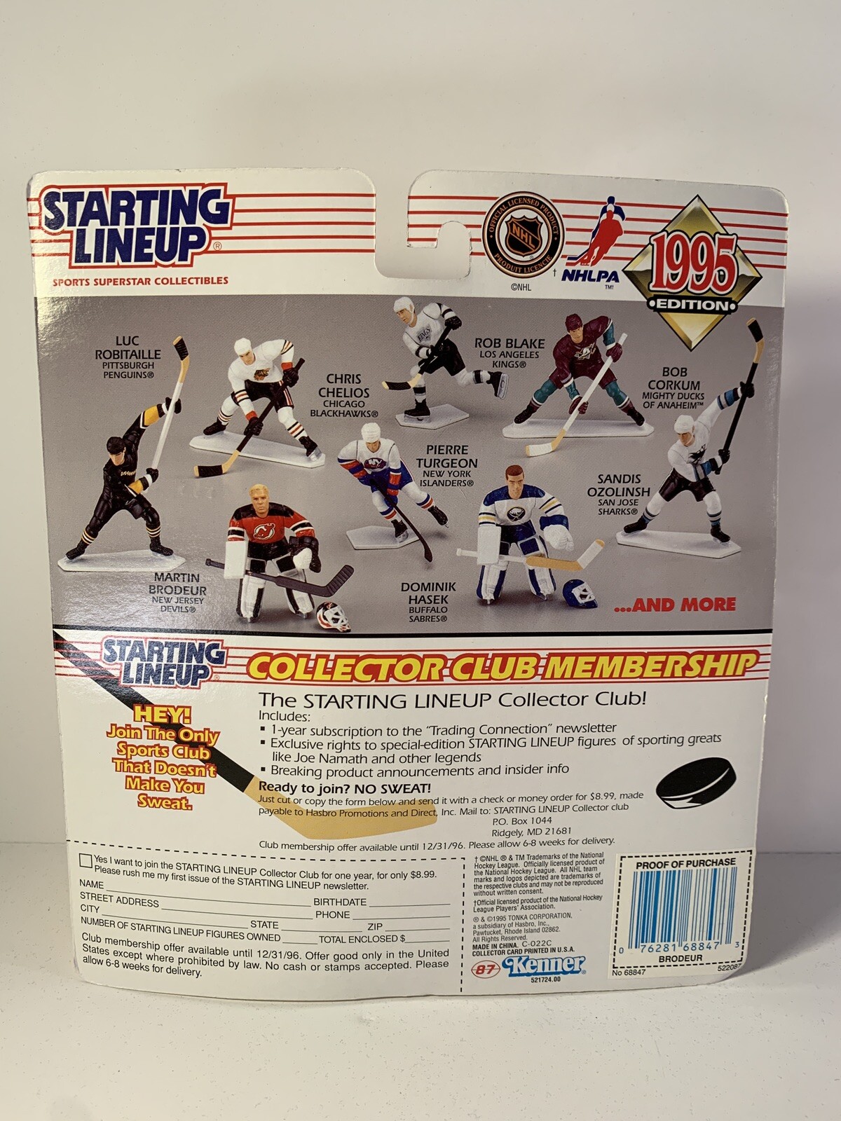 Kenner Starting Lineup 1995 Edition Martin Brodeur Sports Superstar ...