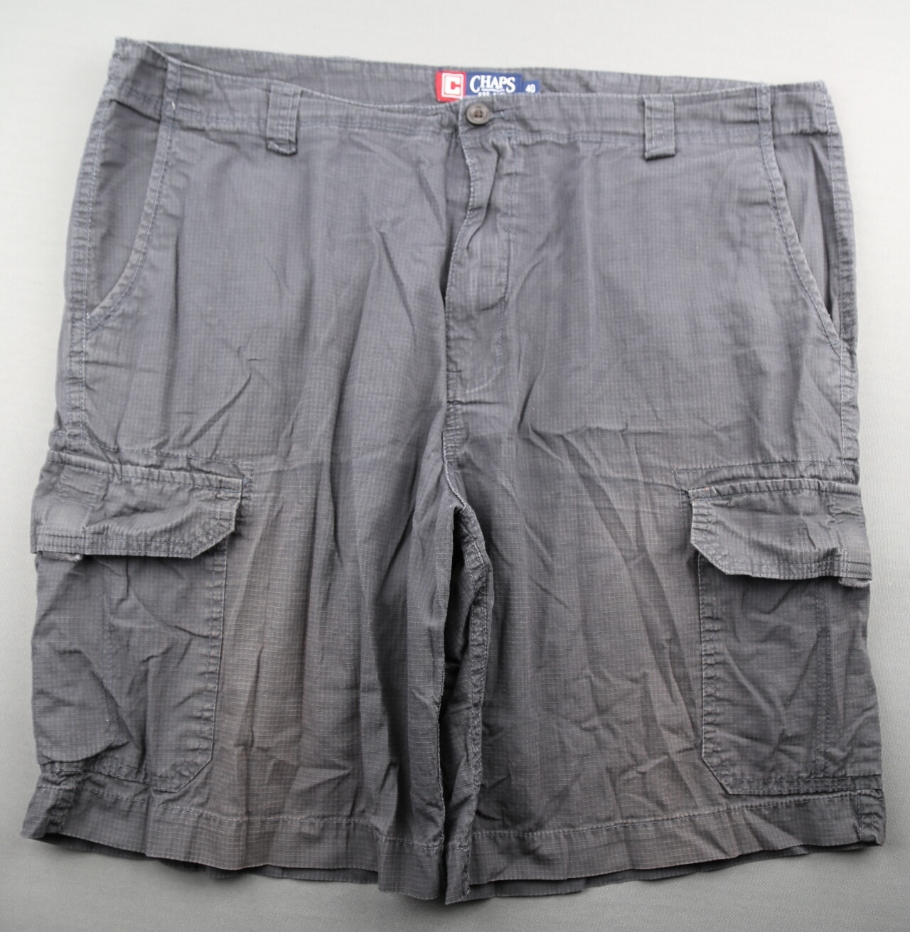 Men's Chaps Ripstop Cargo Shorts Gray 100% Cotton Siz… - Gem