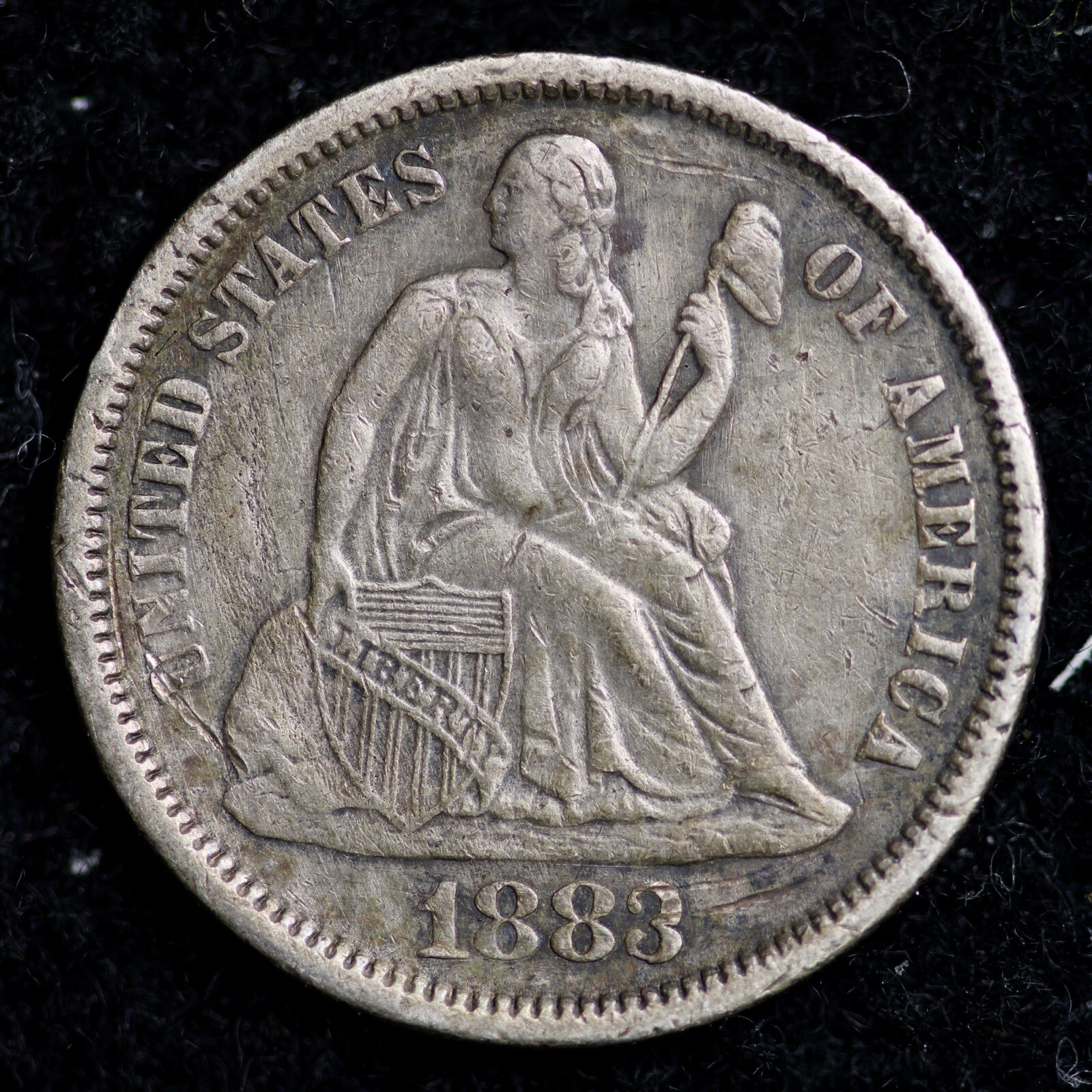 1883 Seated Dime LOVE TOKEN B022 DCH | eBay