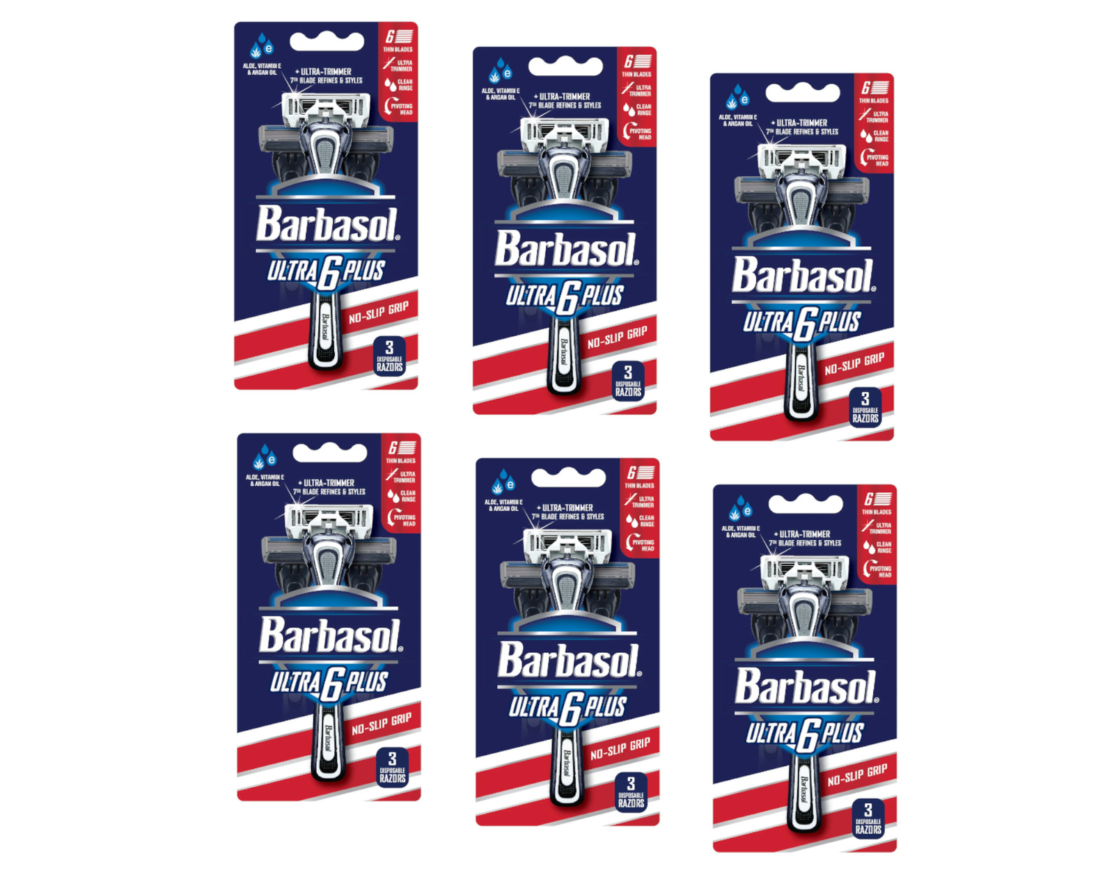 Barbasol Ultra 6 Plus Disposable Razors (3 Count) - Pack of 6 | eBay