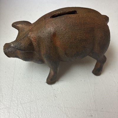 CAST IRON PIGGY BANK PIG 5 1/2" LONG ~ Free Shipping ~ | eBay