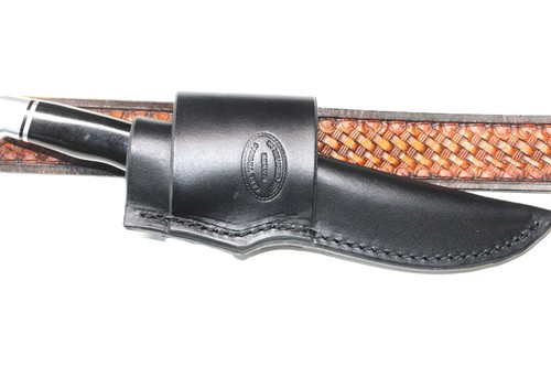 Leather cross draw sheath. Made to fit a Buck 105. Black. | eBay