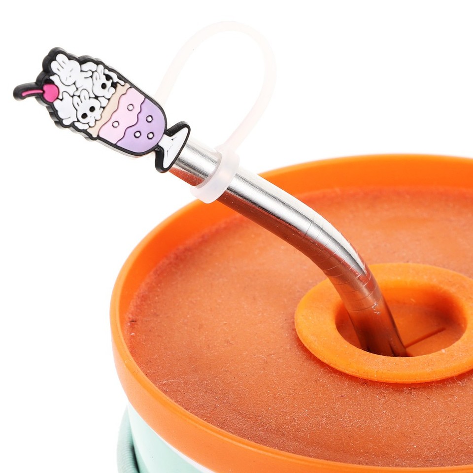 6Pcs Adorable Straw Dust Covers Cartoon Straw Caps Straw Stoppers ...