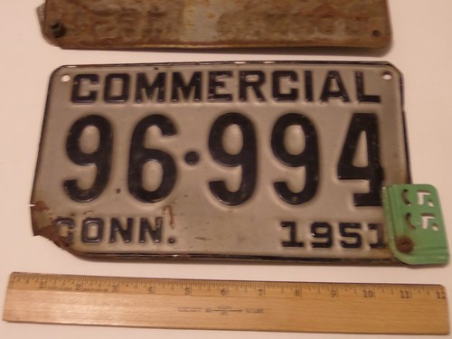 1951 CONNECTICUT COMMERCIAL LICENSE PLATES PAIR 96-994 1955 TAGS | eBay