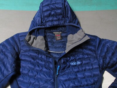 Rab Dark Blue Insulated Puffer Hooded Full Zip Jacket Women's Small UK ...