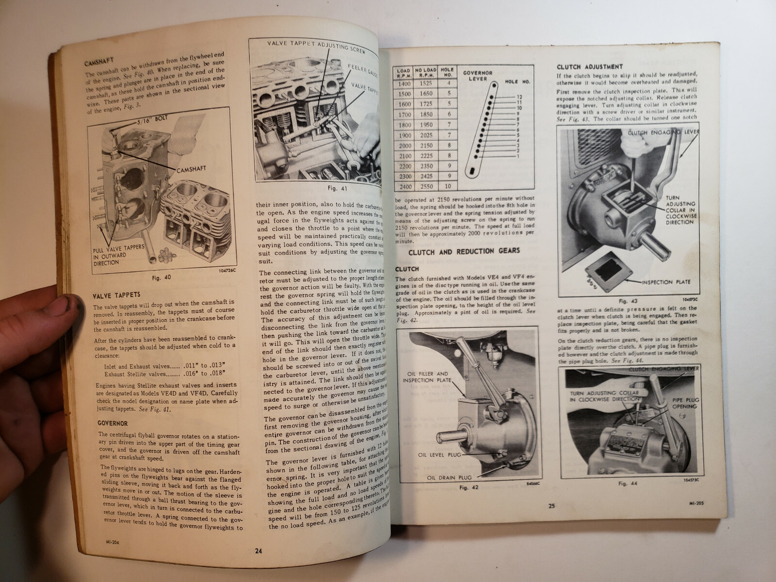 Wisconsin Air Cooled Heavy Duty Engines Instruction Book Model VE4 VF4 ...