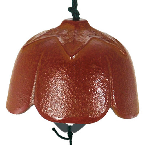 Japanese Furin Wind Chime Nambu Cast Iron Iwachu Brown Tulip Shape Made ...