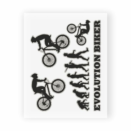 Adhésifs Stickers Evolution Biker Vélo 10 X 12 CM | eBay