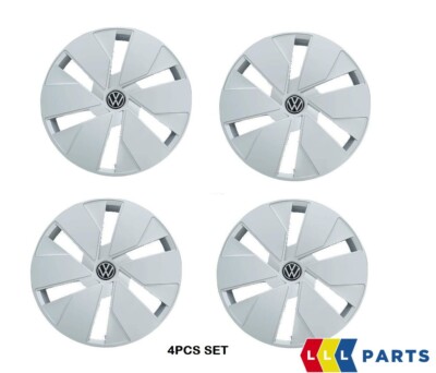 NEW GENUINE VOLKSWAGEN ID3 WHEEL TRIM 18 INCH HUB CAP COVER SILVER 4PCS ...