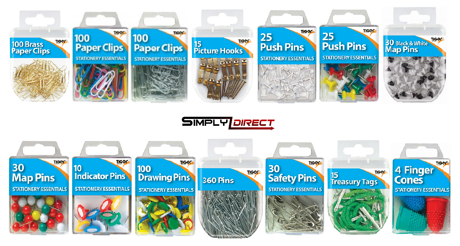 Tiger Paperclips Paper Fastener Drawing Pins Map Push Pins Hooks Map ...