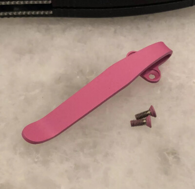 Flat Pink Titanium Pocket Clip For Benchmade Griptilian and Mini ...