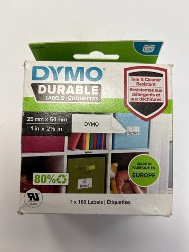DYMO LW Durable Labels for LabelWriter Label Printers, White Poly, 25 x ...